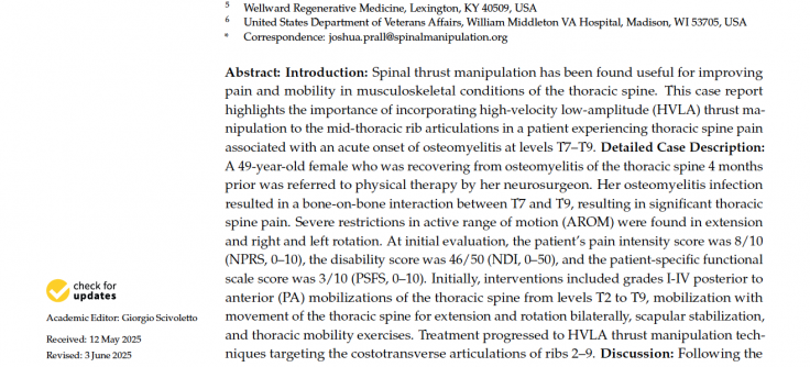 Rib Manipulation in Patient with Osteomyelitis of Thoracic Spine 2025 ...